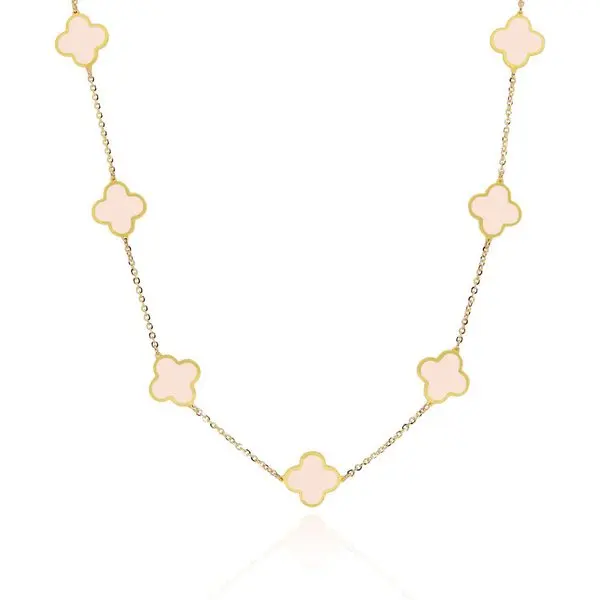 THE LOVERY FINE JEWELRY Clover Pearl Necklace - Pink Pearl