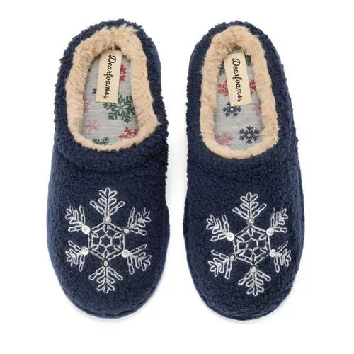 DEARFOAMS Holiday Clog Slippers - Navy