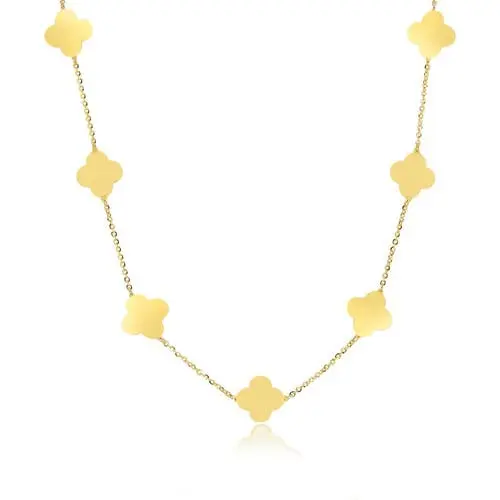 THE LOVERY FINE JEWELRY Small Clover Necklace - Gold