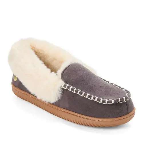 DEARFOAMS Ryland Cabin Moccasin Slippers - Pavement