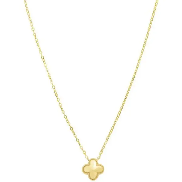 THE LOVERY FINE JEWELRY Mini Puffy Clover Necklace - Gold