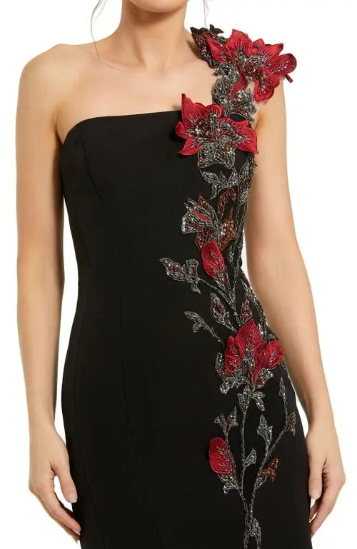 Mac Duggal Embroidered Mermaid Gown
