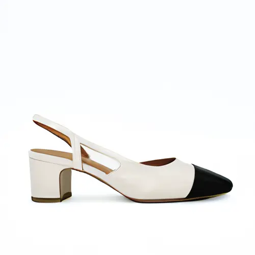 AMIE RAFA Paris Slingback Heels - Bone
