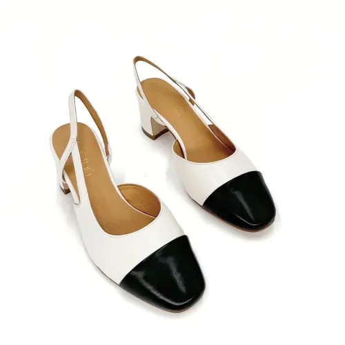 AMIE RAFA Paris Slingback Heels - Bone