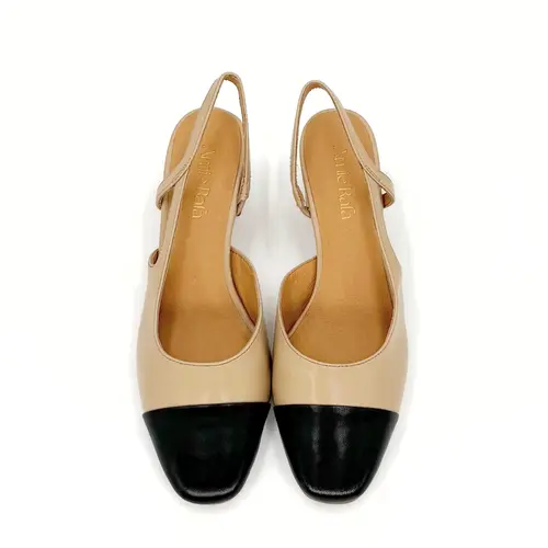 AMIE RAFA Paris Slingback Heels - Tan