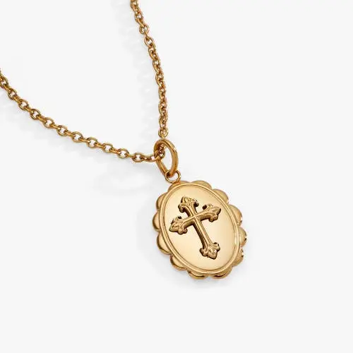 ALEX AND ANI Cross Pendant Necklace - Gold