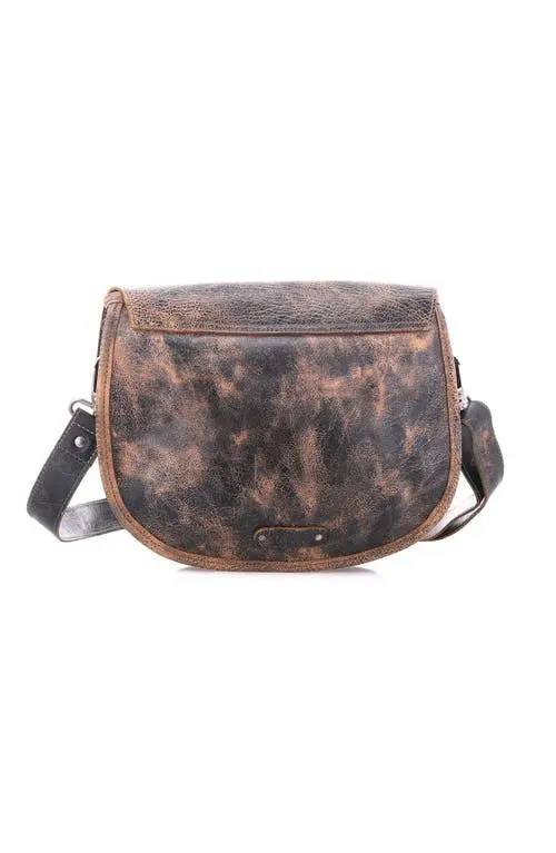 Bed Stu Sequoia Saddle Crossbody Bag - Black Lux