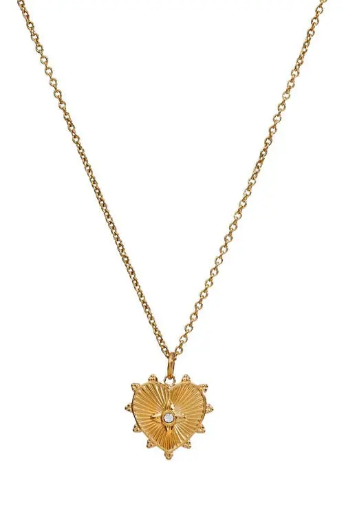 ALEX AND ANI Heart Starburst Pendant Necklace - Gold