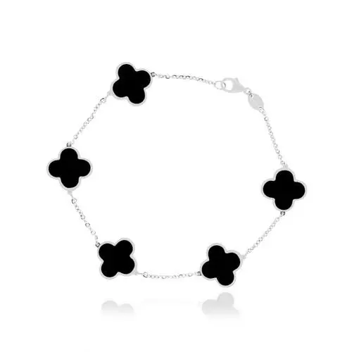 THE LOVERY FINE JEWELRY Clover Link Bracelet - White Gold