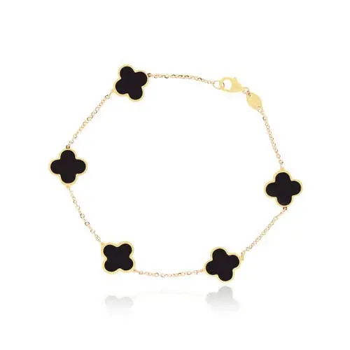 THE LOVERY FINE JEWELRY 14k Gold Clover Bracelet - Yellow Gold