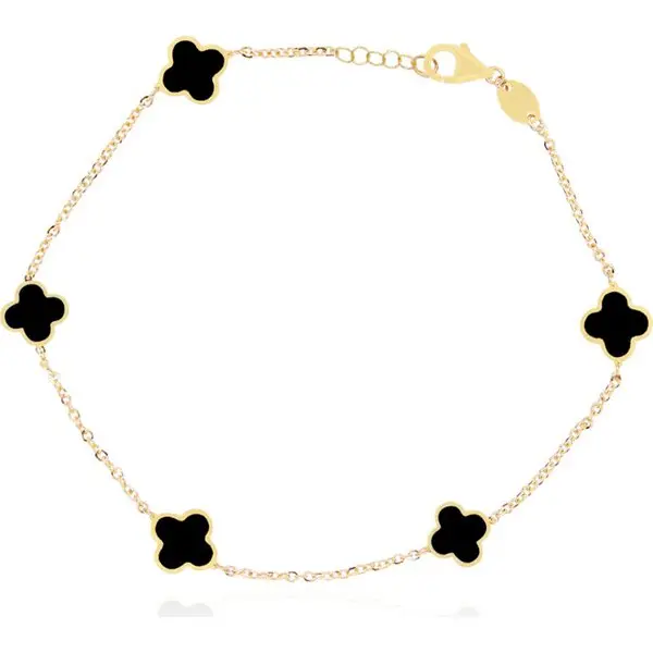 THE LOVERY FINE JEWELRY Mini Clover Bracelet - Yellow Gold