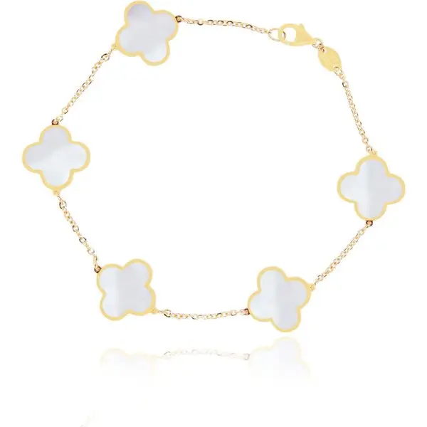 THE LOVERY FINE JEWELRY Clover Bracelet - Mother Of Pearl