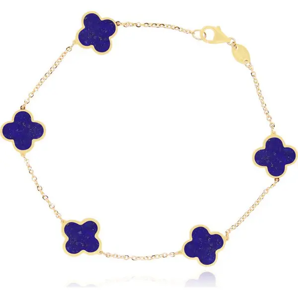 THE LOVERY FINE JEWELRY Small Clover Lazuli Bracelet - Lapis