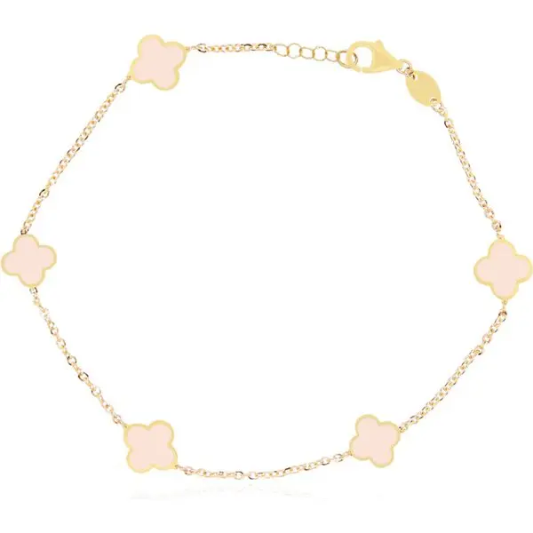 THE LOVERY FINE JEWELRY Mini Clover Bracelet - Pink Pearl