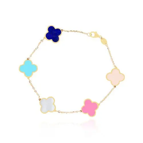 THE LOVERY FINE JEWELRY Clover Bracelet - Pastel Mixed