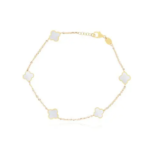 THE LOVERY FINE JEWELRY Mini Clover Bracelet - Mother Of Pearl