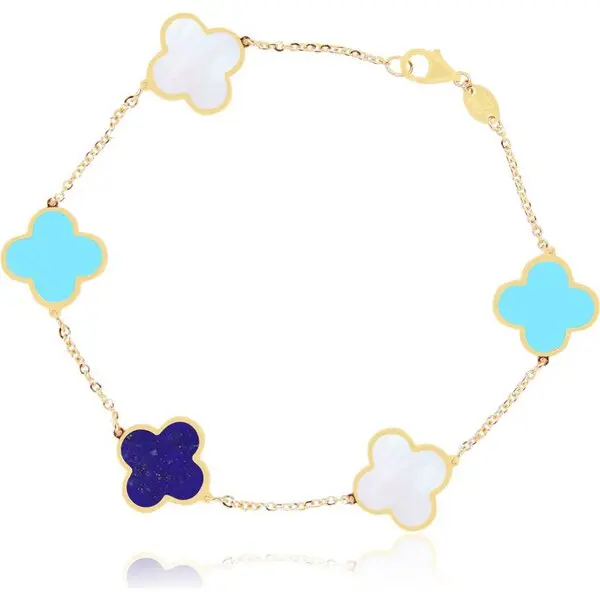 THE LOVERY Clover Link Bracelet - Blue Mixed
