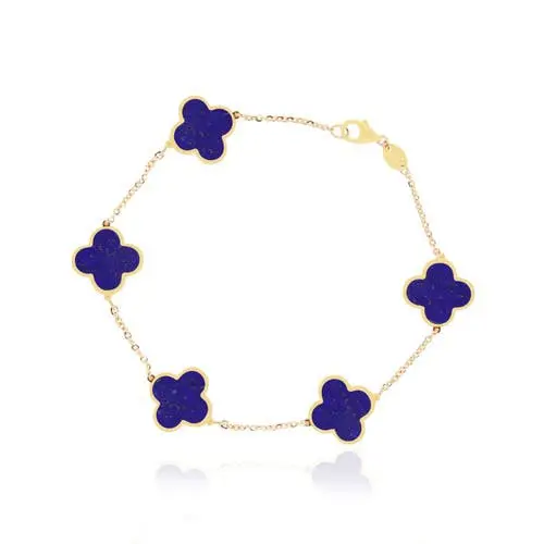 THE LOVERY Large Clover Bracelet - Lapis