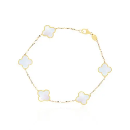 THE LOVERY FINE JEWELRY Clover Bracelet - Mother Of Pearl