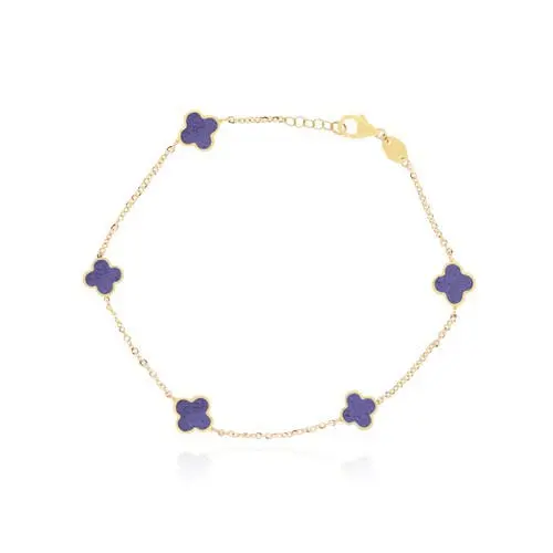 THE LOVERY FINE JEWELRY Mini Clover Bracelet - Amethyst