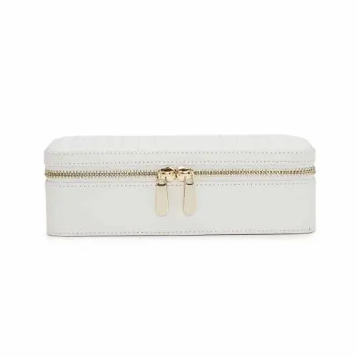 Wolf Maria Medium Zip Jewelry Case - White