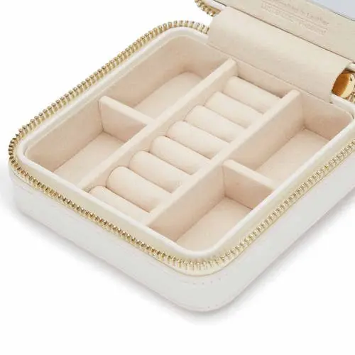 Wolf Maria Small Zip Jewelry Case - White
