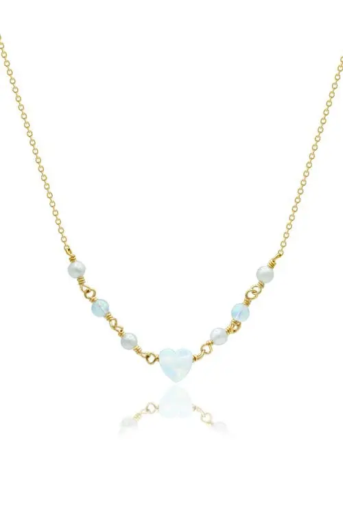 LA MENO Freshwater Pearl And Opal Pendant Necklace - Gold W/translucent