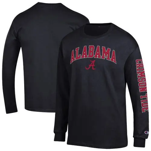 Champion Alabama Crimson Tide Arch Over Logo 2-hit Long Sleeve T-shirt - Black