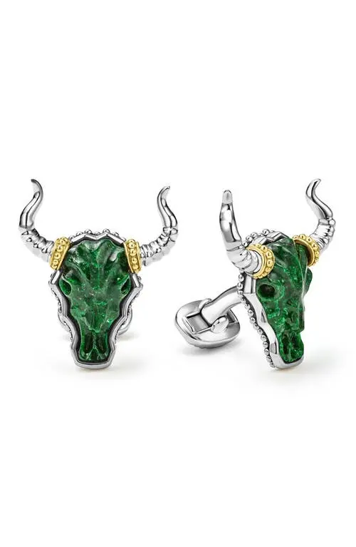 Lagos Longhorn Cuff Links - Jade