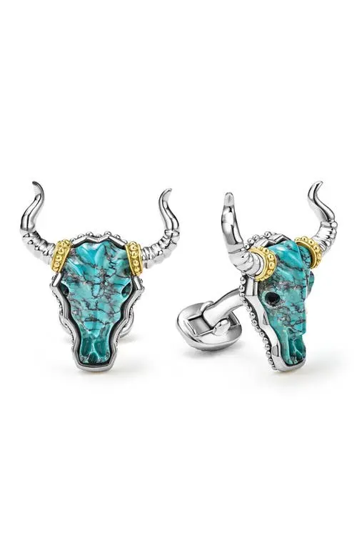 Lagos Longhorn Cuff Links - Turquoise