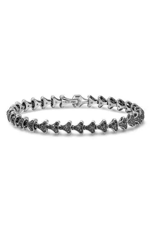 David Yurman Armory Link Bracelet With Black Diamonds - Silver
