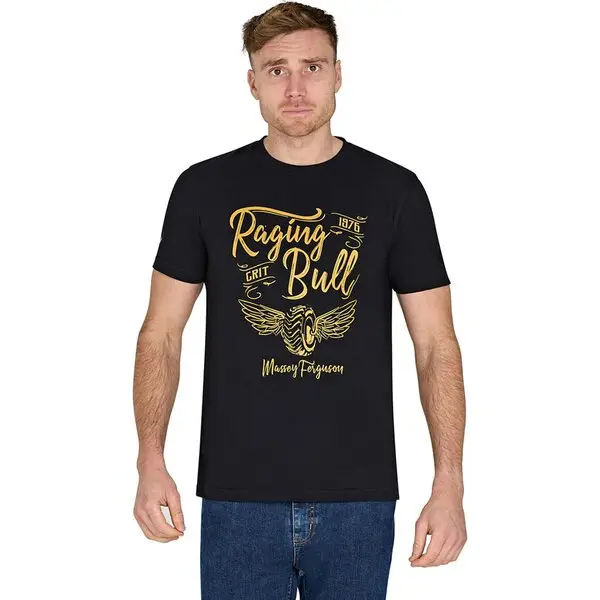 RAGING BULL Mf Wings Print T-shirt - Black