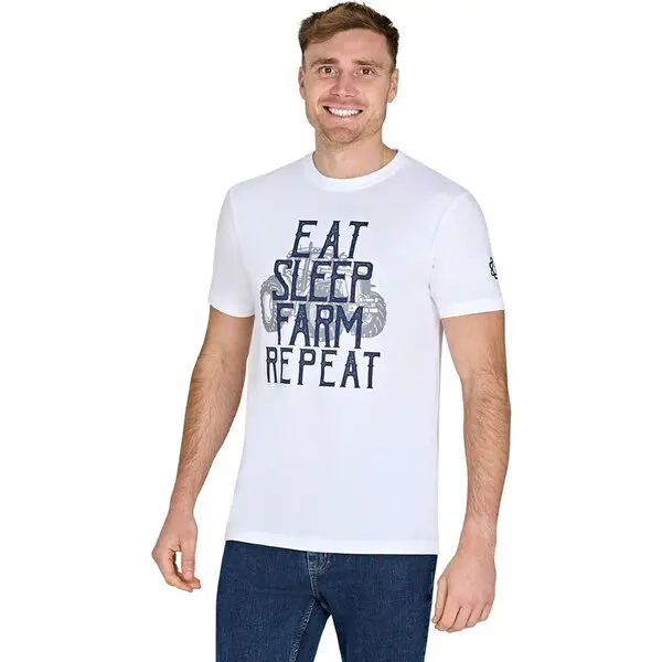 RAGING BULL Yfc Eat Sleep Farm T-shirt - White