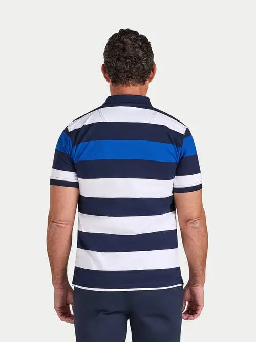 RAGING BULL Jersey Contrast Panel Polo - Navy