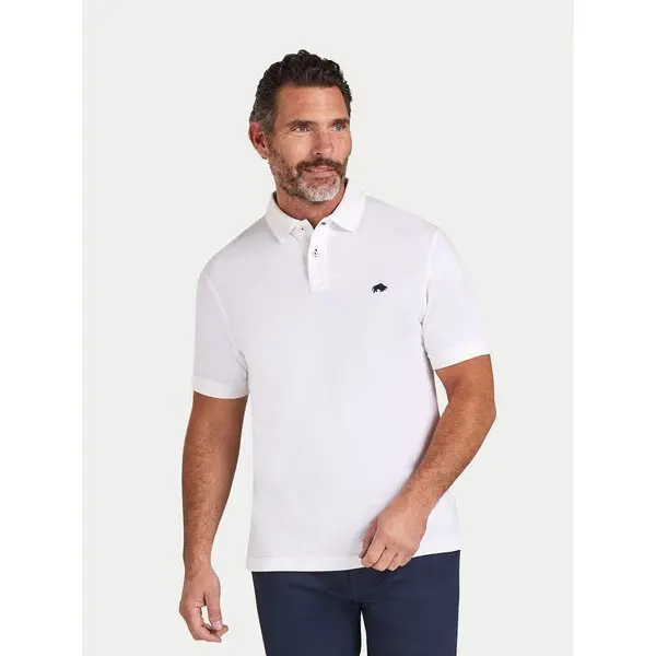 RAGING BULL 100% Cotton Polo Shirt - White