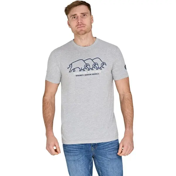 RAGING BULL Yfc Bull Herd High Build T-shirt - Light Grey Marl