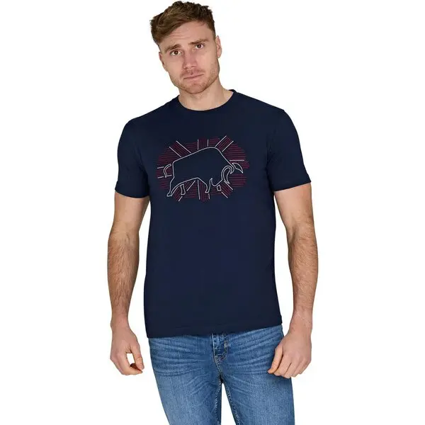 RAGING BULL Outburst Union Jack Bull T-shirt - Navy