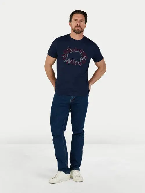 RAGING BULL Outburst Union Jack Bull T-shirt - Navy