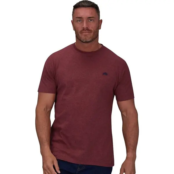 RAGING BULL Classic Crew Neck Logo T-shirt - Claret
