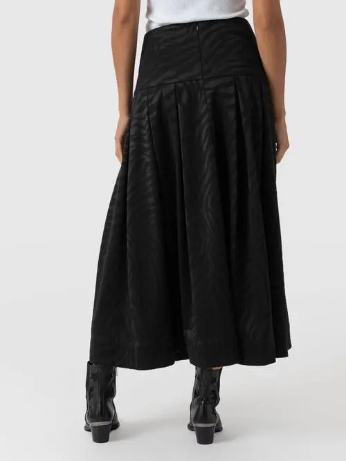 SAINT + SOFIA Everly Pleated Midi Skirt - Black Zebra