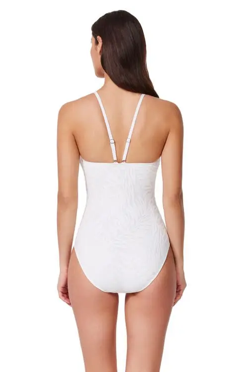 GOTTEX Skyfall Textured High Neck One Piece - White