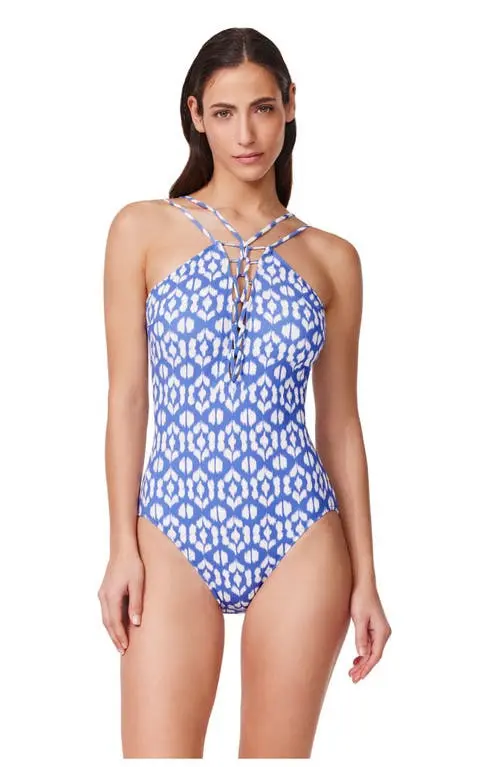 GOTTEX Braided High Neck One-piece - Blue