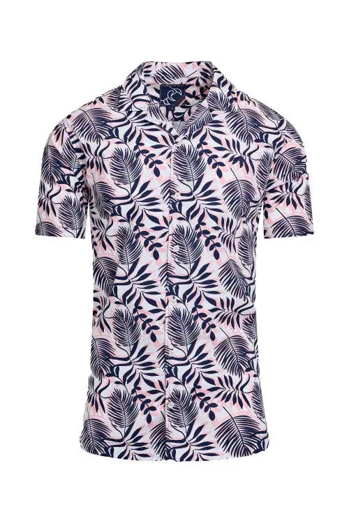 RAGING BULL Short Sleeve Fern Shirt - Navy