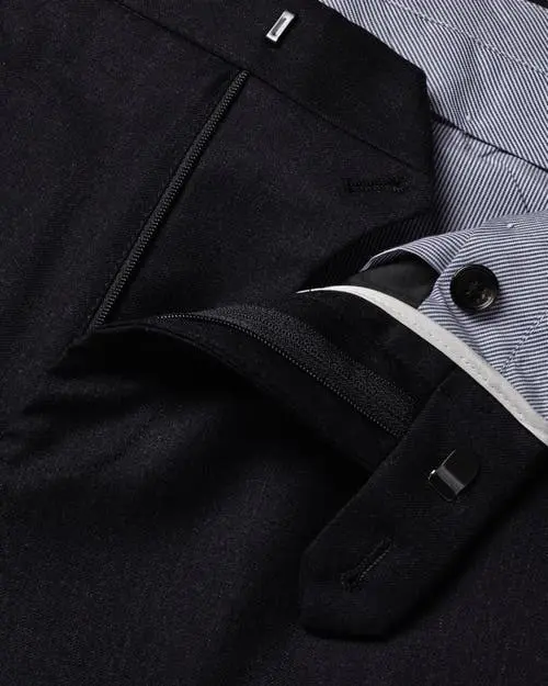 CHARLES TYRWHITT Slim Fit Stretch Wool Trousers - Navy