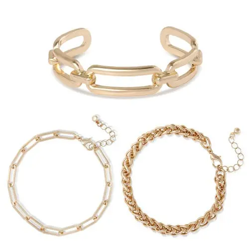 Bcbgmaxazria Chain Cuff Bracelet Set Of 3
