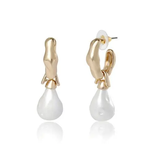 Bcbgmaxazria Faux Pearl Drop Earrings - Gold