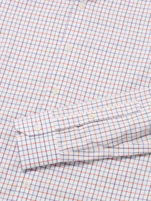 Robert Talbott Reynolds Ultra Light Weight Brushed Tattersall Shirt - Red Multi