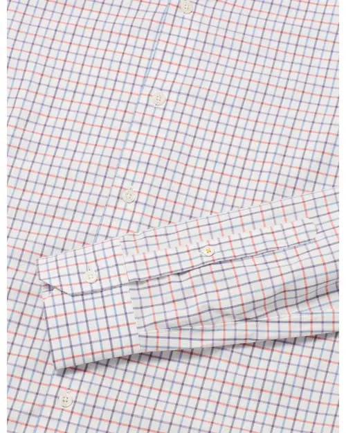 Robert Talbott Reynolds Ultra Light Weight Brushed Tattersall Shirt - Red Multi