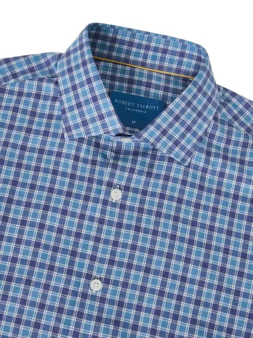 Robert Talbott Reynolds Ultra Light Weight Brushed Multi Check Shirt - Blue Multi