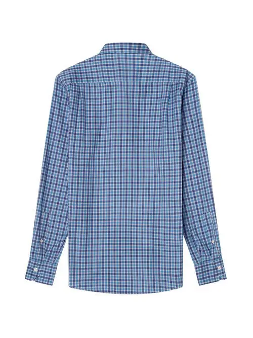 Robert Talbott Reynolds Ultra Light Weight Brushed Multi Check Shirt - Blue Multi